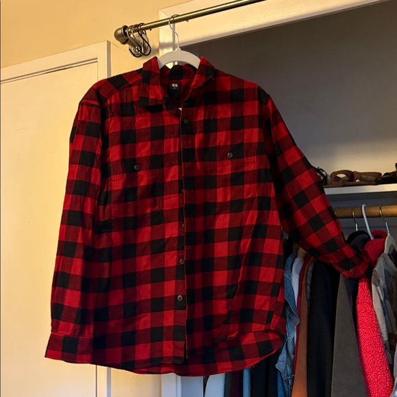 Uniqlo | Shirts | Uniqlo Red And Black Checkered Shirt | Poshmark